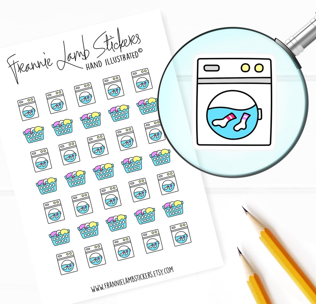 Laundry Stickers (1/2" Each), Planner Stickers, Cleaning and Chore ...