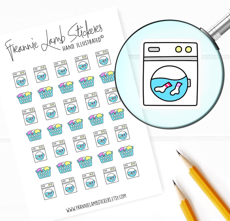 Laundry Stickers 1/2 Each Planner Stickers Cleaning - Etsy