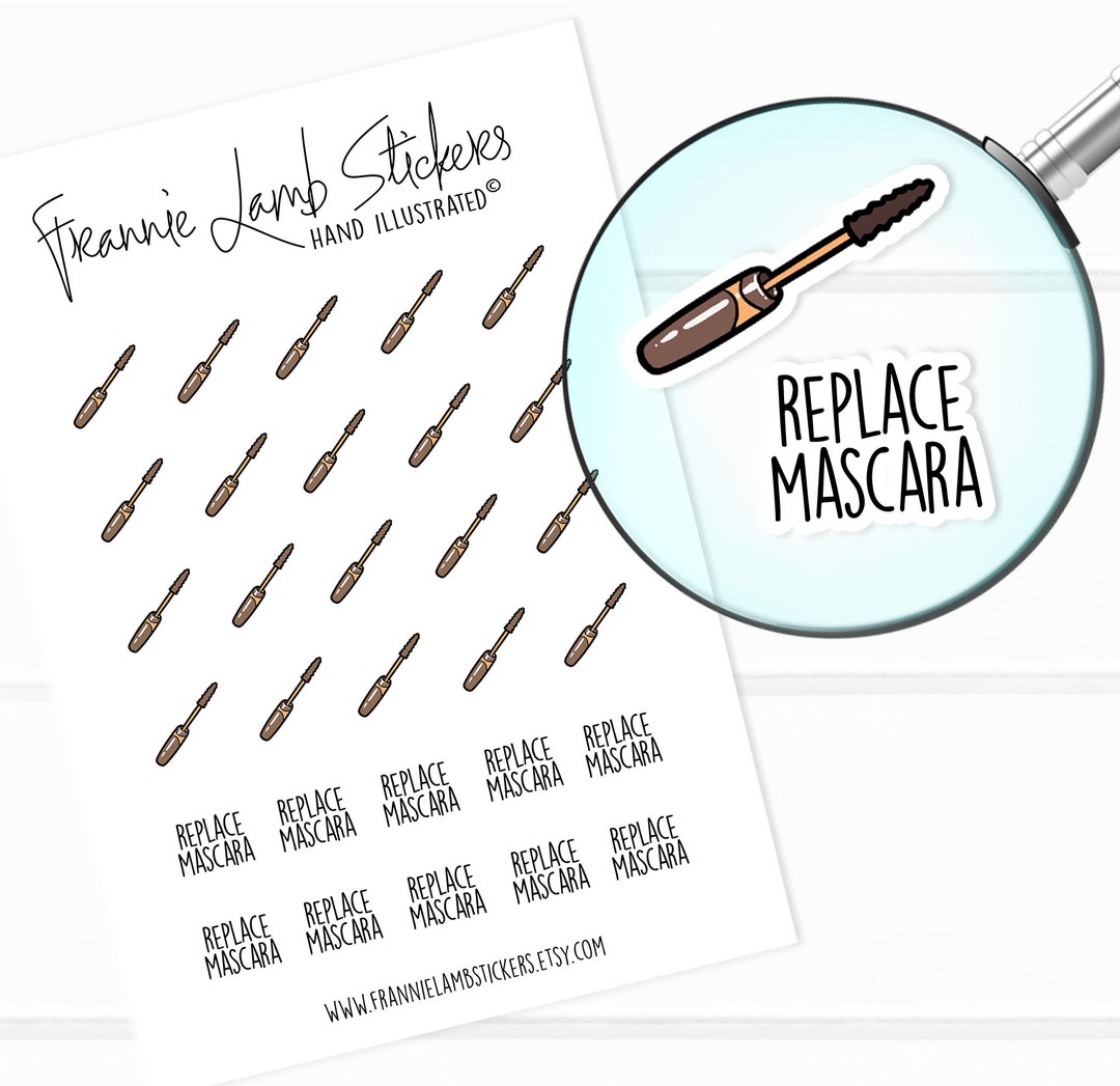 Replace Mascara Stickers (1/2" Each), Cosmetic Stickers, Beauty and ...