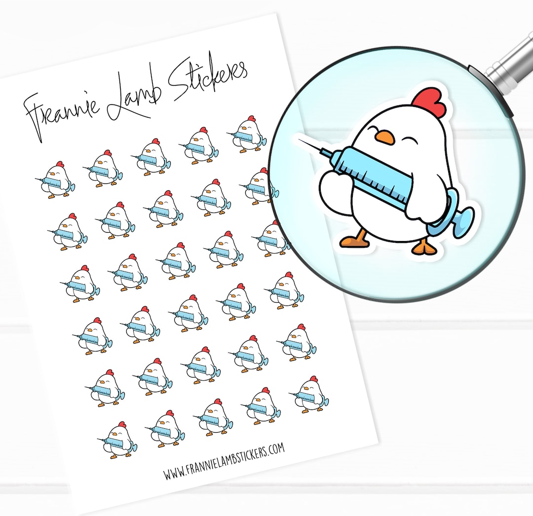Cute Botox and Medical Chicken Stickers (1/2" Each), Planner Stickers ...