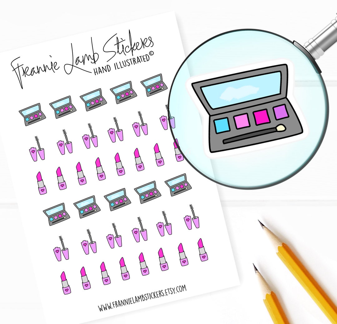 Makeup Stickers (1/2" Each), Makeup Planner Stickers, Beauty and Makeup ...