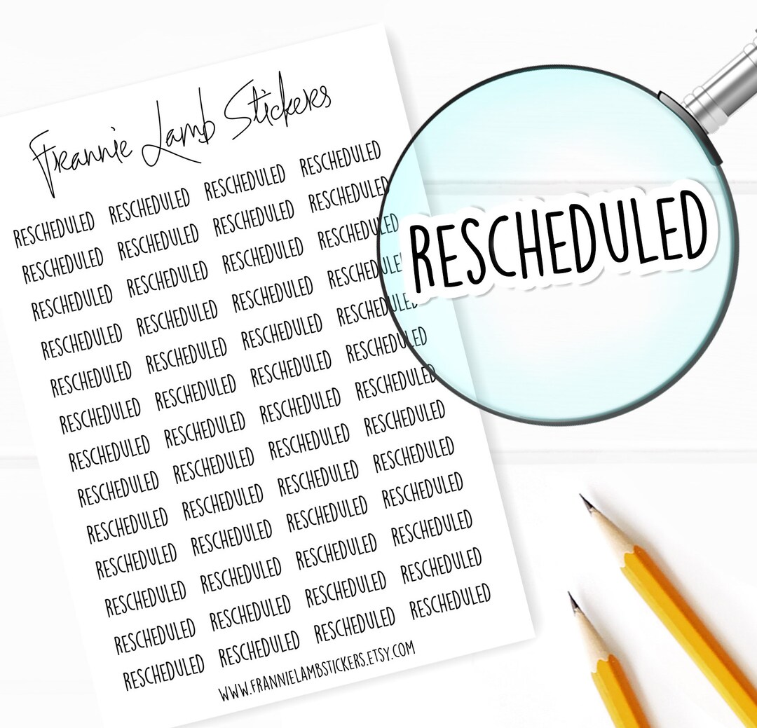 Rescheduled Stickers, 52 Stickers/labels, Stickers for Planner ...