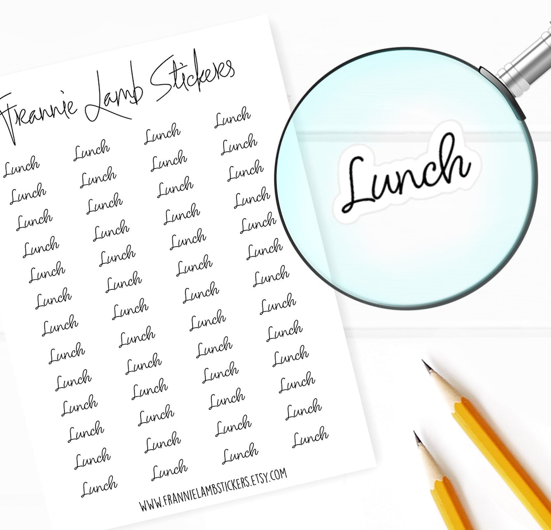 Lunch Planner Stickers (COLOR OPTIONS), 52 Stickers, Choice of Clear ...