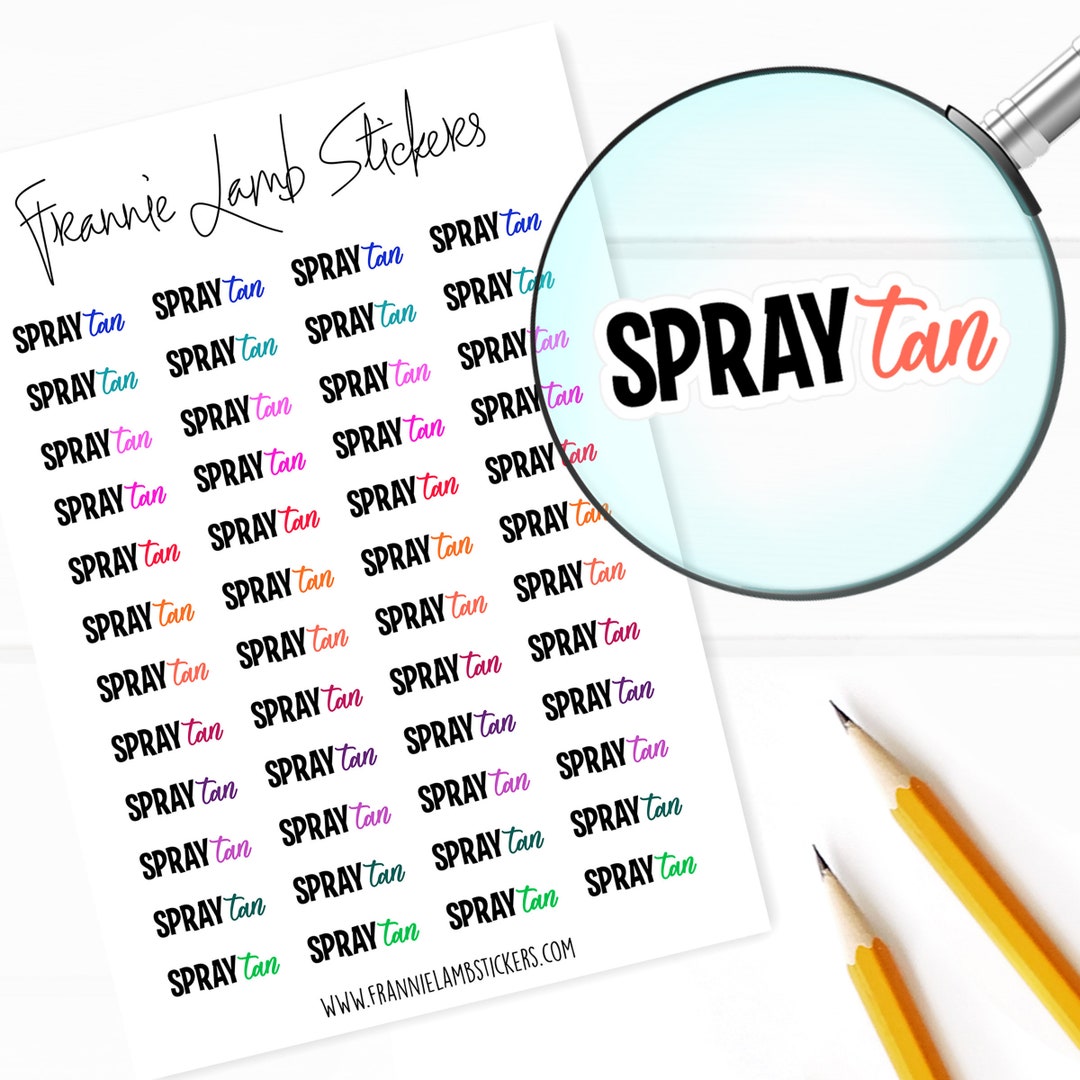 Spray Tan Planner Stickers, 48 Labels for Planners, Calendars and More ...