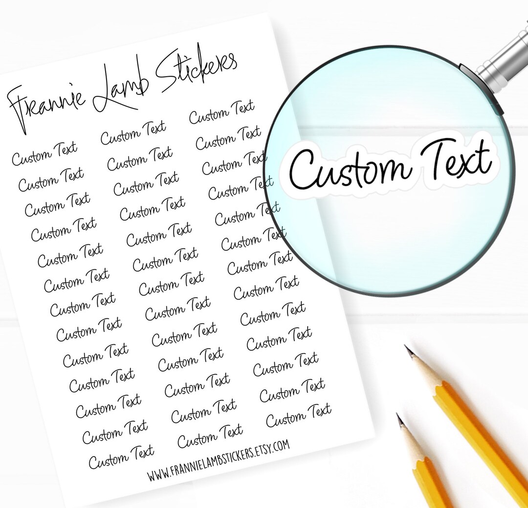 Custom Text Stickers, Custom Labels, Custom Word Stickers for Planner ...