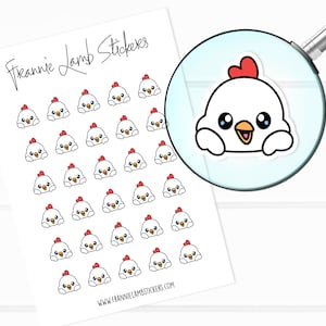 Cute Happy Chicken Stickers (1/2" Each), Planner Stickers, Cute ...