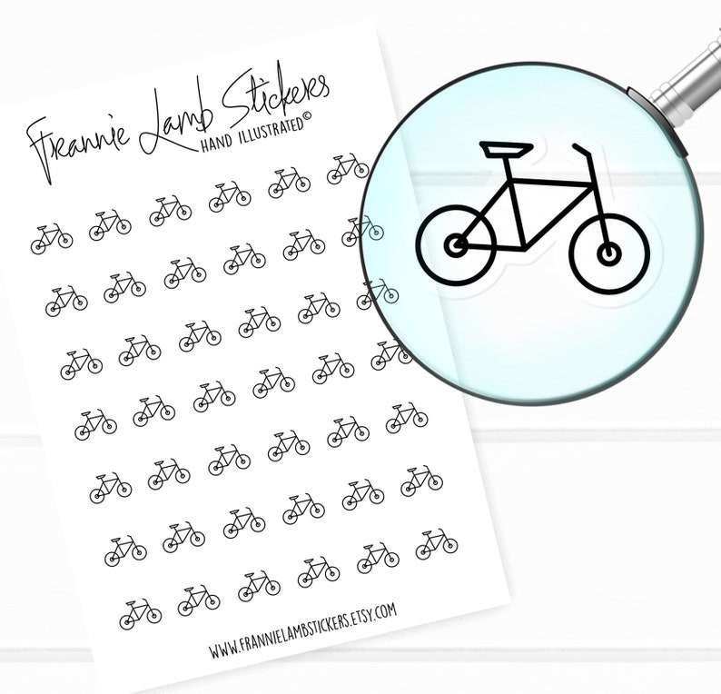 42 Clear Planner Stickers 1/2 Each, Bicycle Stickers, Fitness and ...