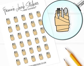 Cutlery Knife Spoon Fork Silverware Stickers One Inch Round - Etsy