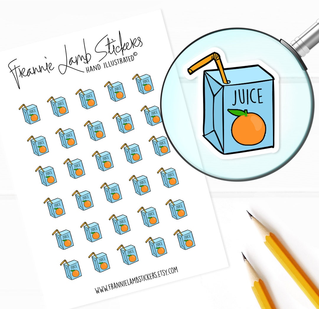 Juice Box Stickers (1/2" Each), Planner Stickers, Decorative Stickers ...