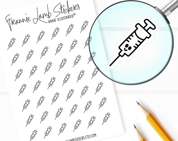 40 Cute Syringe/injection/medicine/health Planner Stickers - Etsy