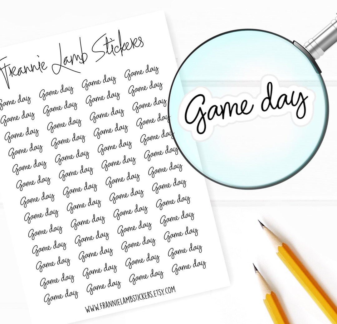 Game Day Planner Stickers, 52 Labels for Planners, Calendars and More ...