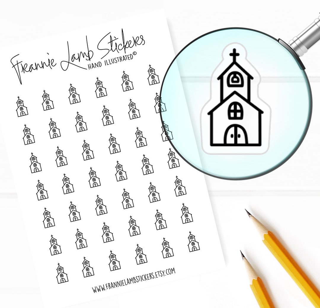 42 Clear Planner Stickers 1/2 Each, Church Stickers, Church and ...
