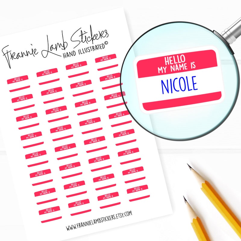 Name Tag Stickers - Etsy