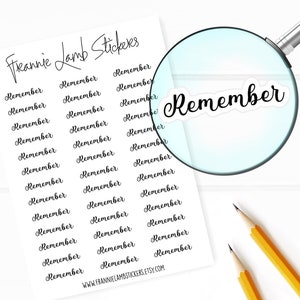Remember Planner Stickers 39 Labels for Planners Calendars - Etsy