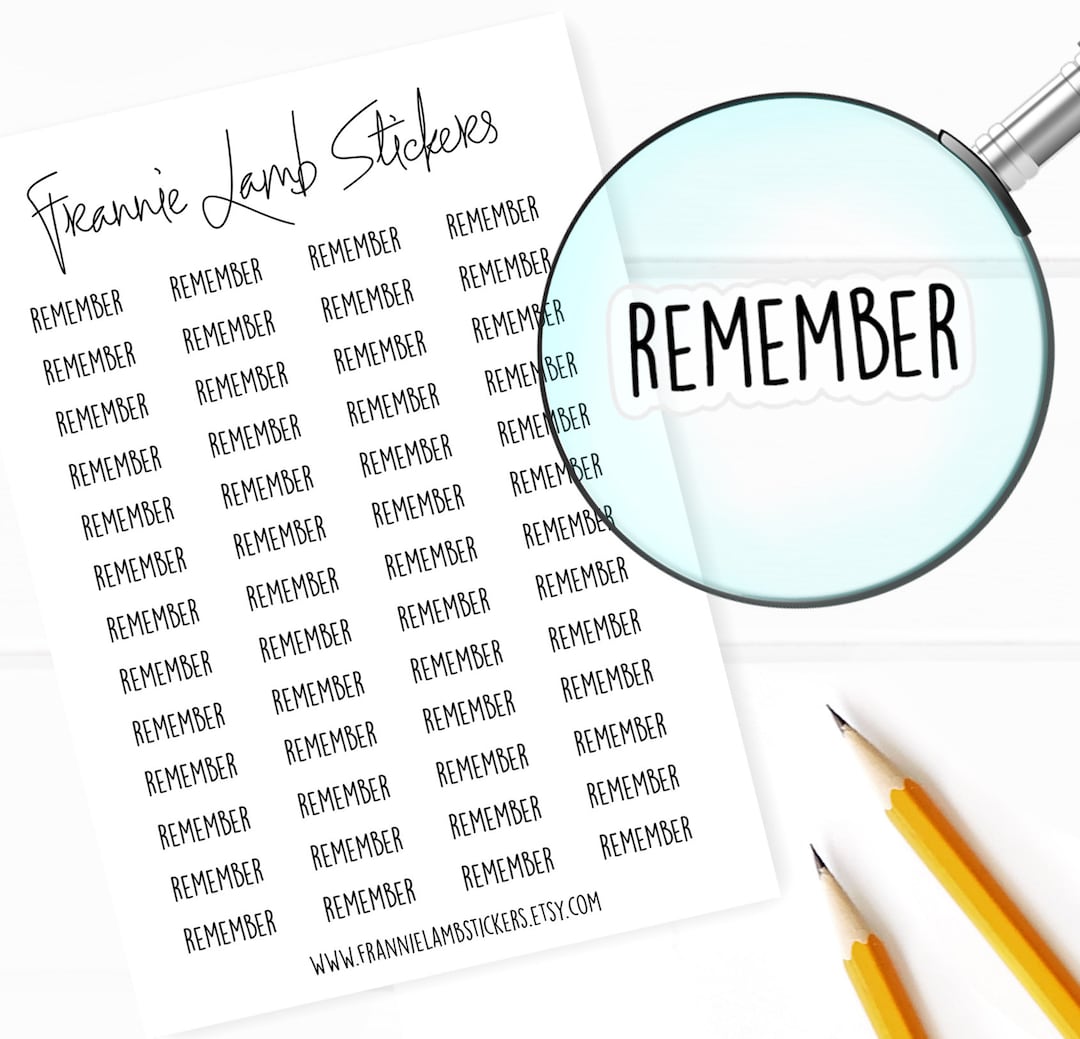 Remember Planner Stickers, 52 Labels for Planners, Calendars and More ...