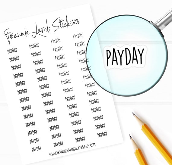 Payday Planner Stickers 52 Labels for Planners Calendars and | Etsy