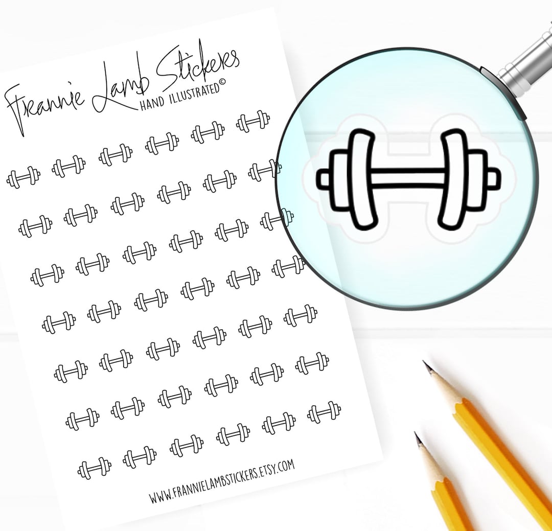 42 Clear Planner Stickers (1/2" Each), Weight Stickers, Fitness and ...