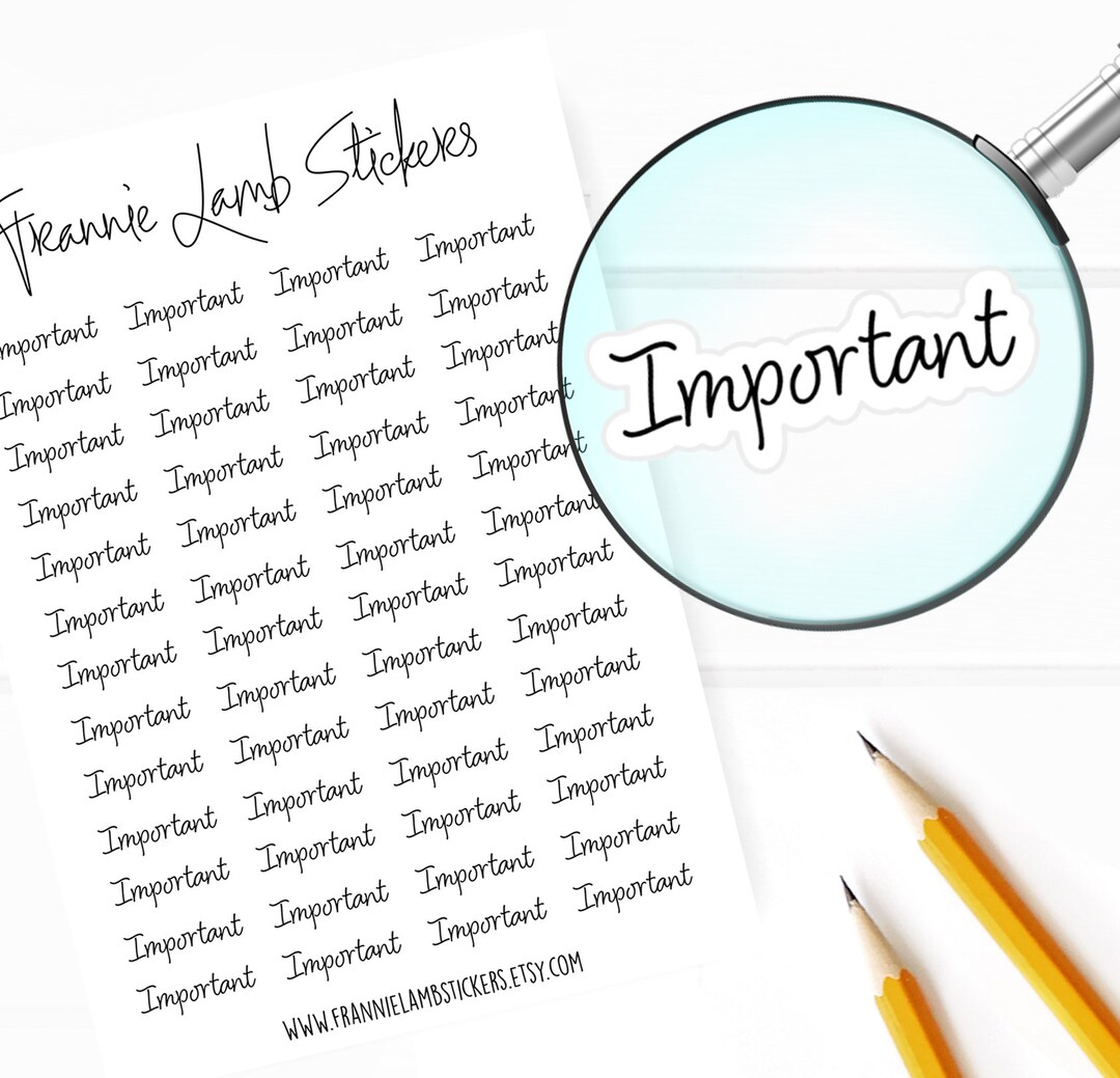Important Planner Stickers, 52 Labels for Planners, Calendars and More ...