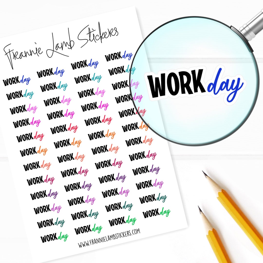 Work Day Planner Stickers, 48 Labels for Planners, Calendars and More ...