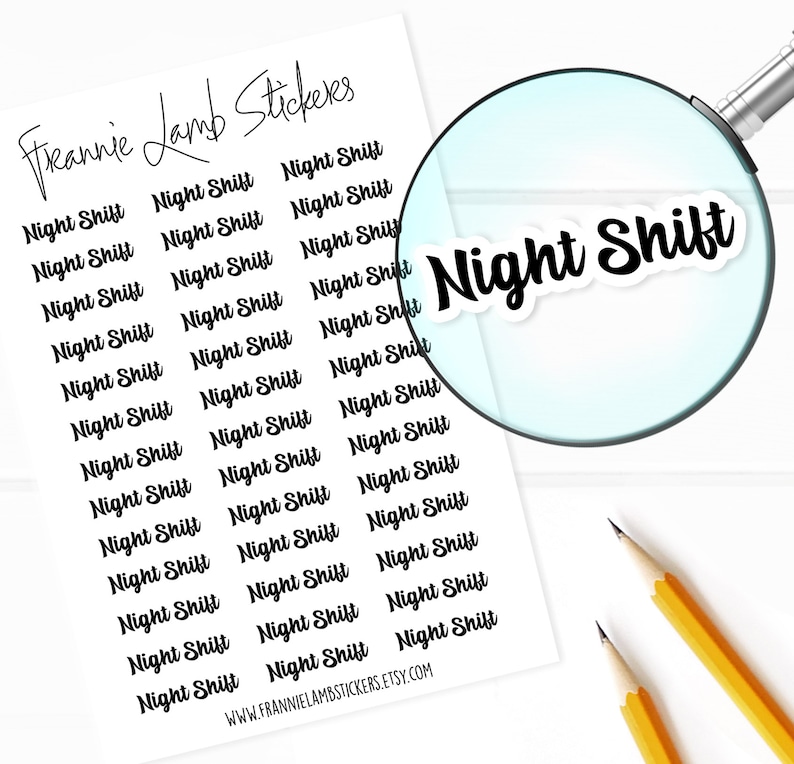 Night Shift Stickers 39 Labels for Planners Calendars and - Etsy