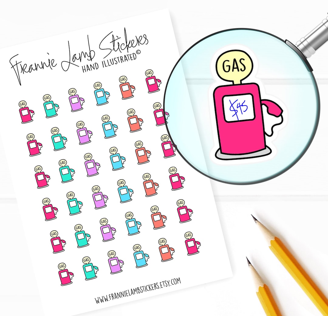 Gas Tracker Stickers (1/2" Each), Planner Stickers, Bill Reminder ...