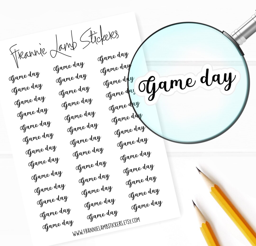 Game Day Planner Stickers, 39 Labels for Planners, Calendars and More ...