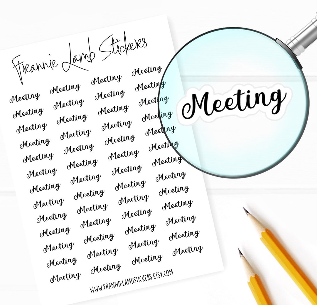 Meeting Planner Stickers, 52 Labels for Planners, Calendars and More ...