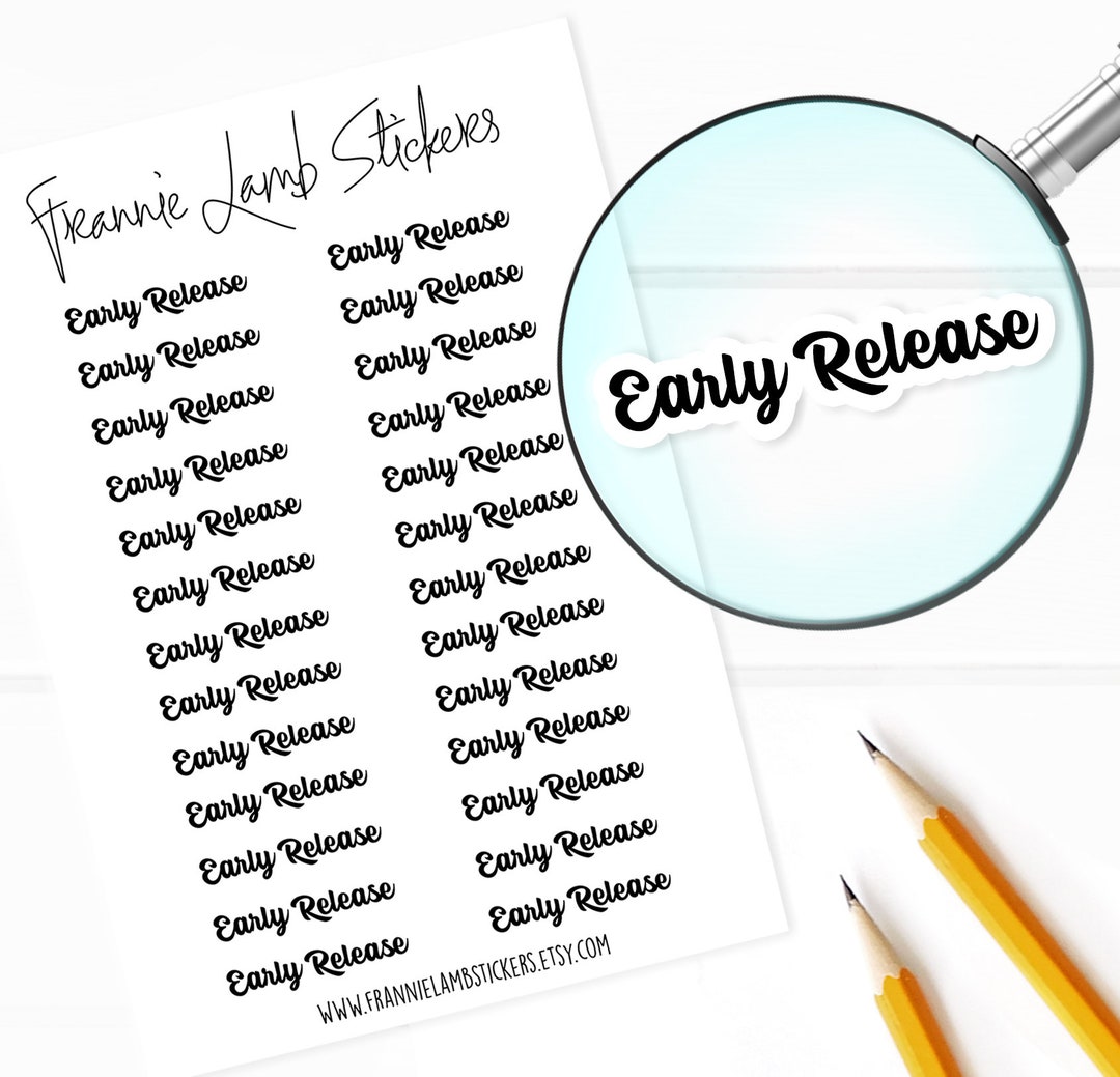 Early Release Stickers, 39 Labels for Planners, Calendars and More ...