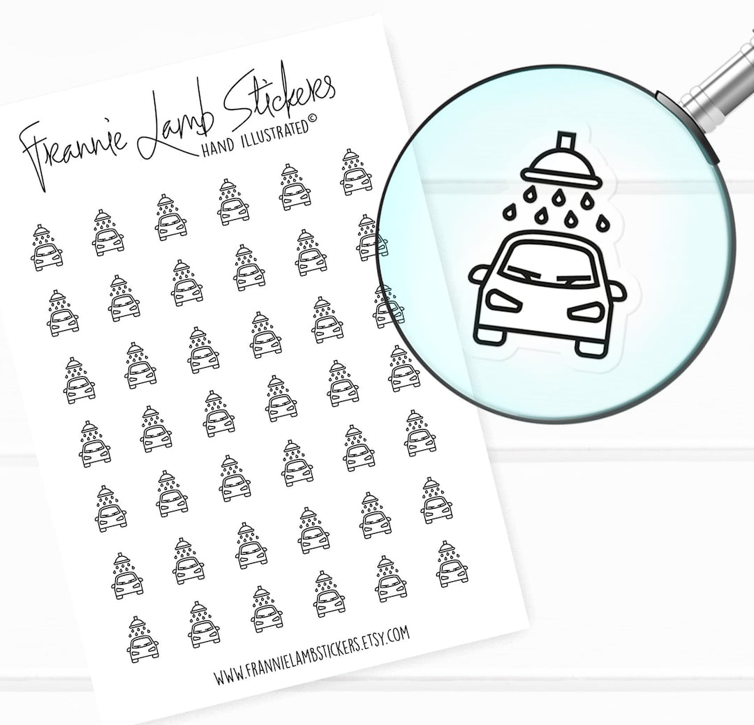 42 Car Wash Clear Planner Stickers (1/2" Each), Car and Auto Repair ...