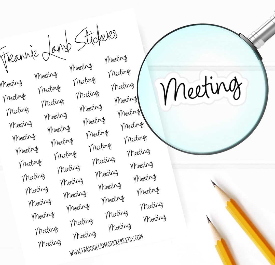 Meeting Planner Stickers, 52 Labels for Planners, Calendars and More ...