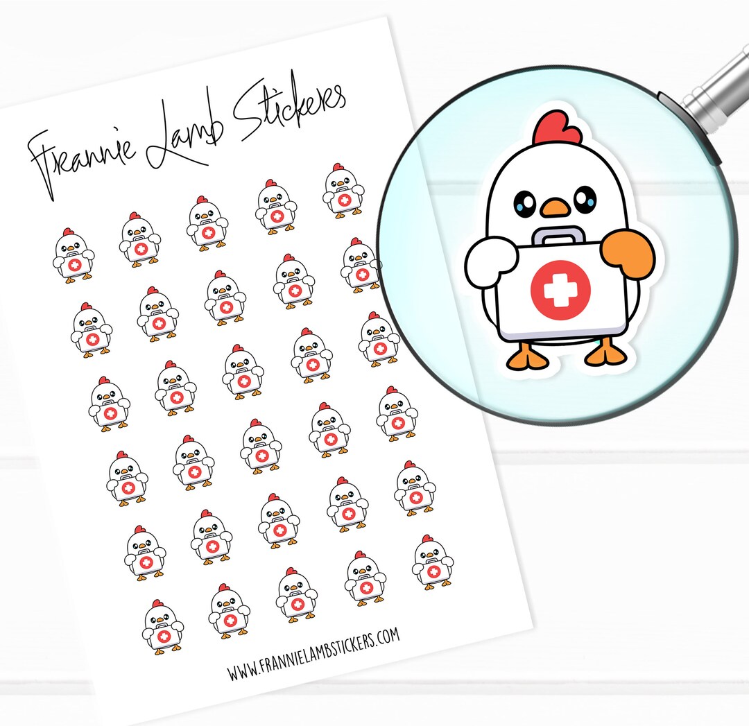 Cute Doc and Nurse Chicken Stickers (1/2" Each), Planner Stickers, Cute ...
