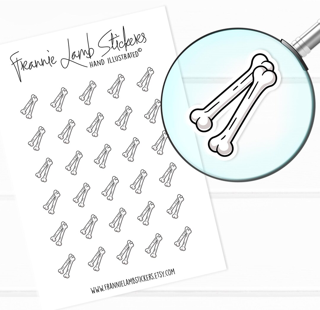 Dog Bone Stickers (1/2" Each), Planner Stickers, Pet and Dog Stickers ...