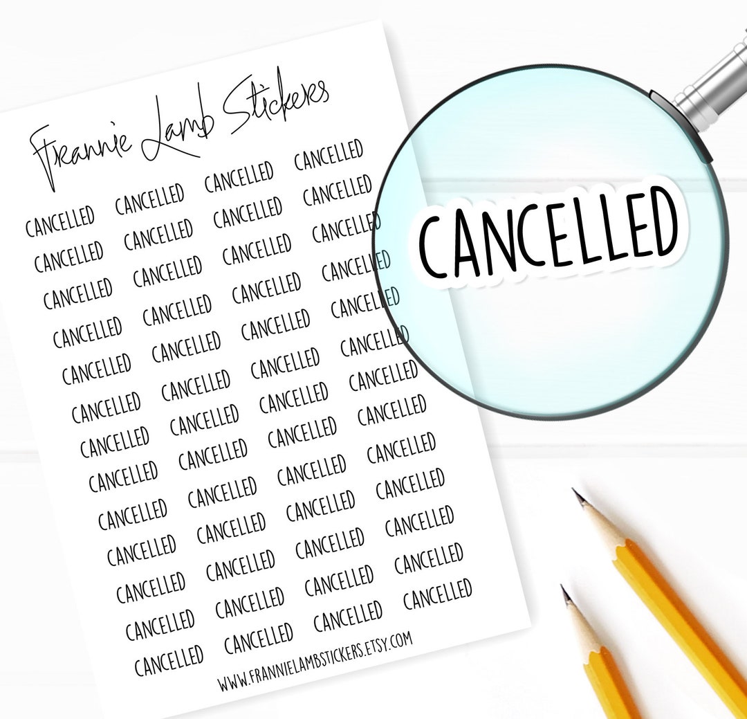 Cancelled Stickers, 52 Stickers/labels, Stickers for Planner, Calendars ...