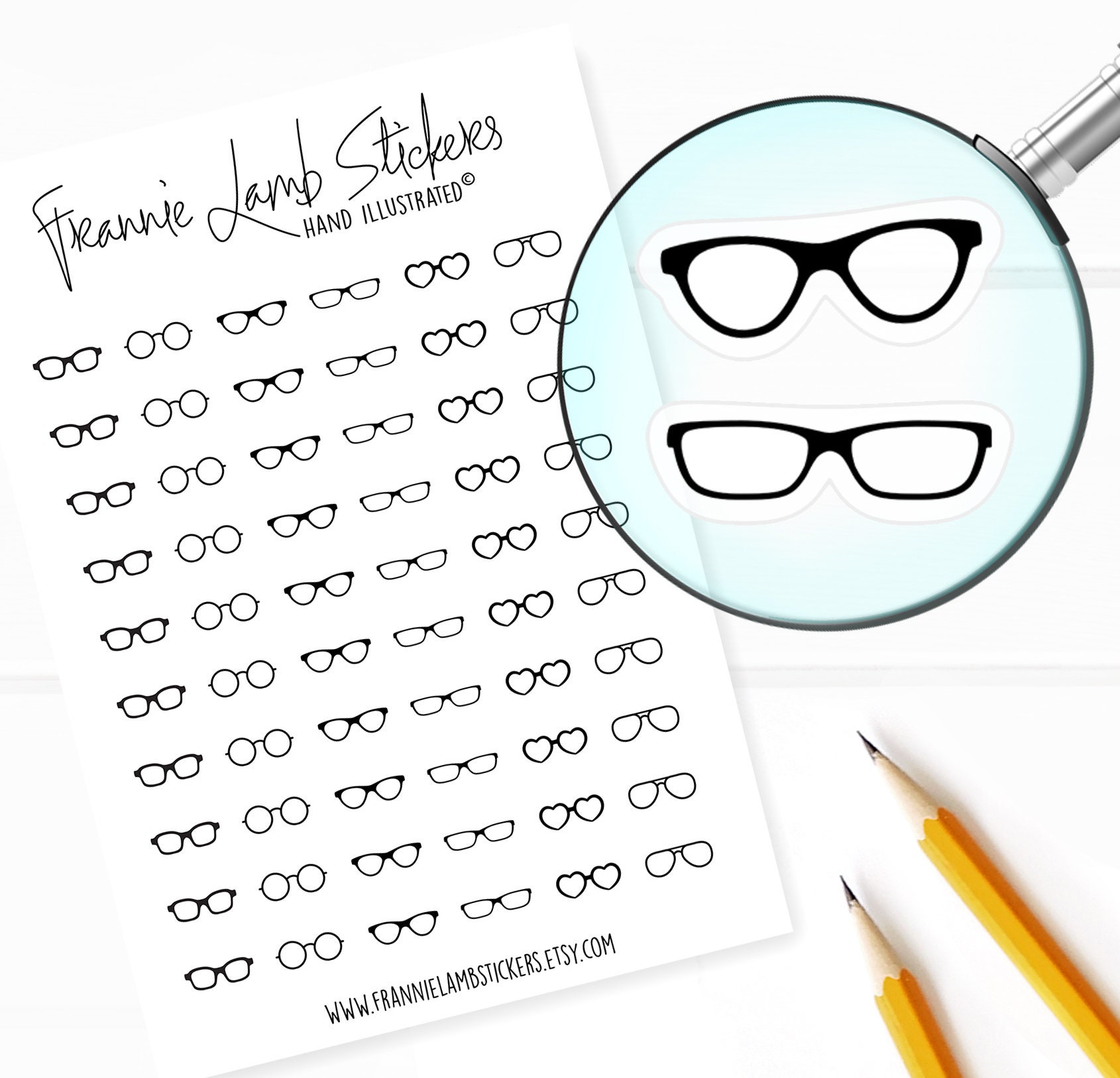 60 Clear Planner Stickers 1/2 Each Eyeglass Stickers - Etsy