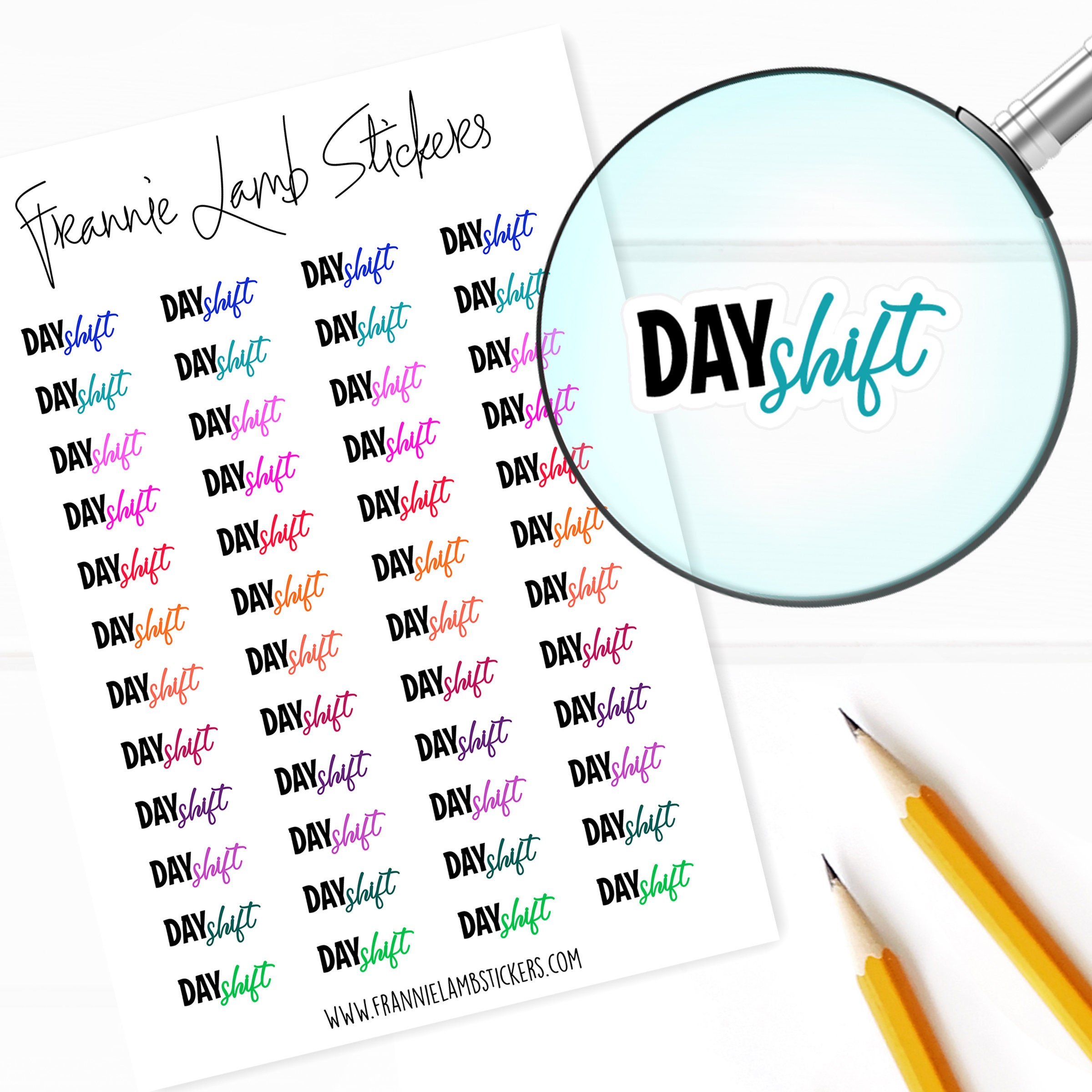 Day Shift Planner Stickers 48 Labels for Planners Calendars | Etsy