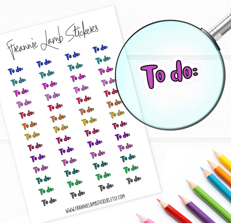 To Do Stickers/labels for Planners Calendars & Folders - Etsy