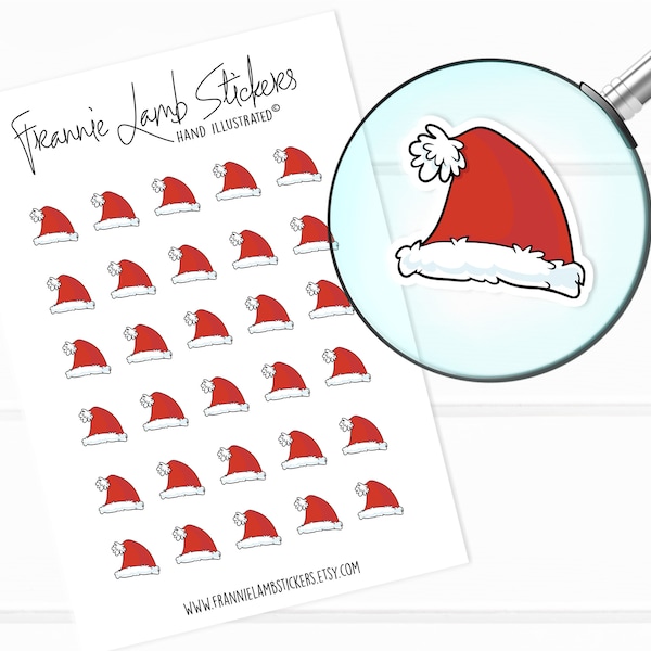 Santa Hat Stickers - Etsy