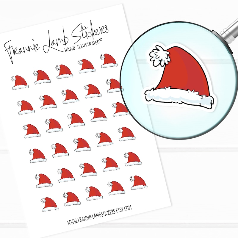 Mini Sticker Santa Hat - Etsy UK