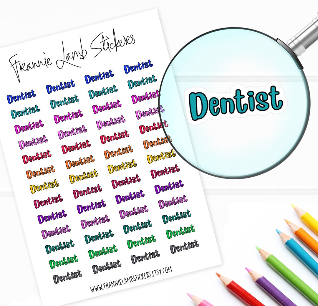 Dentist Stickers/labels for Planners, Calendars & Folders, Choice of ...