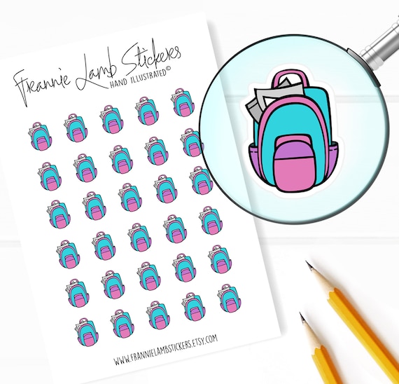 Backpack Stickers 1/2 Each School Planner Stickers - Etsy