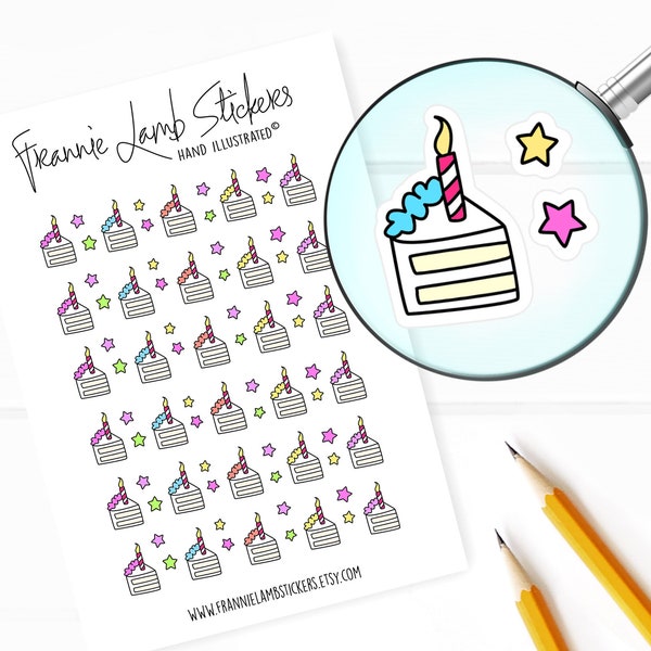 Small Birthday Stickers for Planner - Etsy