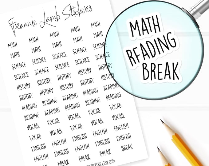 Choice of School Subject Sticker | Math English Science Social Studies ...