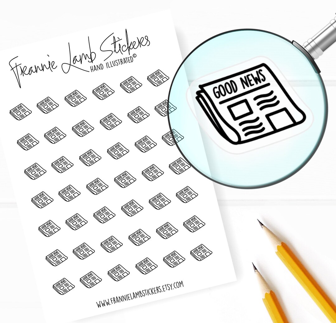 42 Clear Planner Stickers (1/2" Each), Newspaper Planner Stickers ...