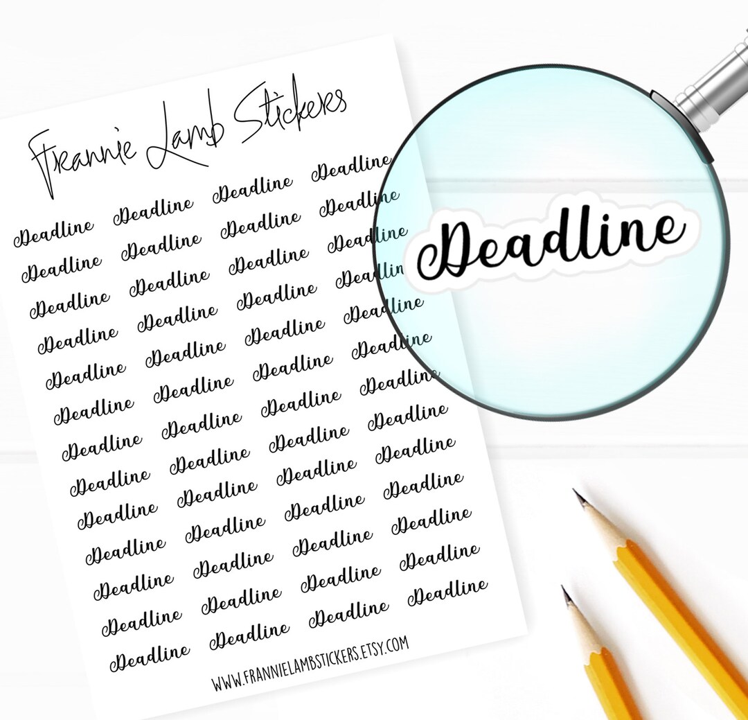 Deadline Planner Stickers, 52 Labels for Planners, Calendars and More ...