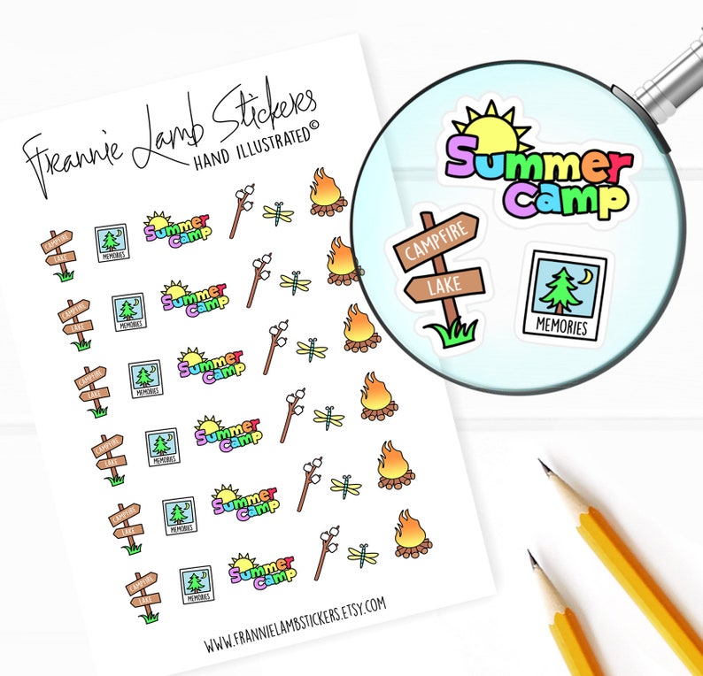 Summer Camp Stickers 1/2 Each Planner Stickers - Etsy