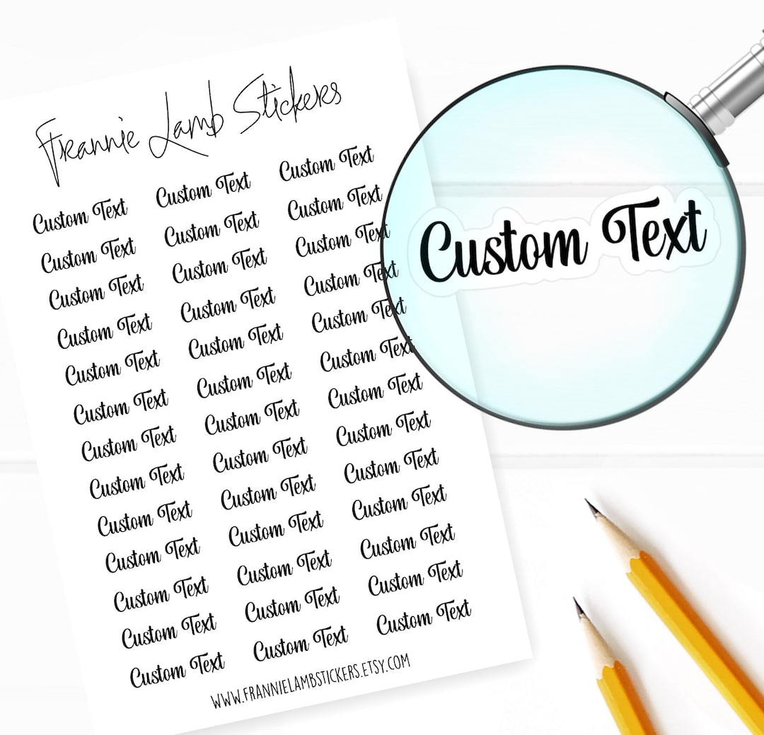 Custom Text Stickers, Custom Labels, Custom Word Stickers for Planner ...