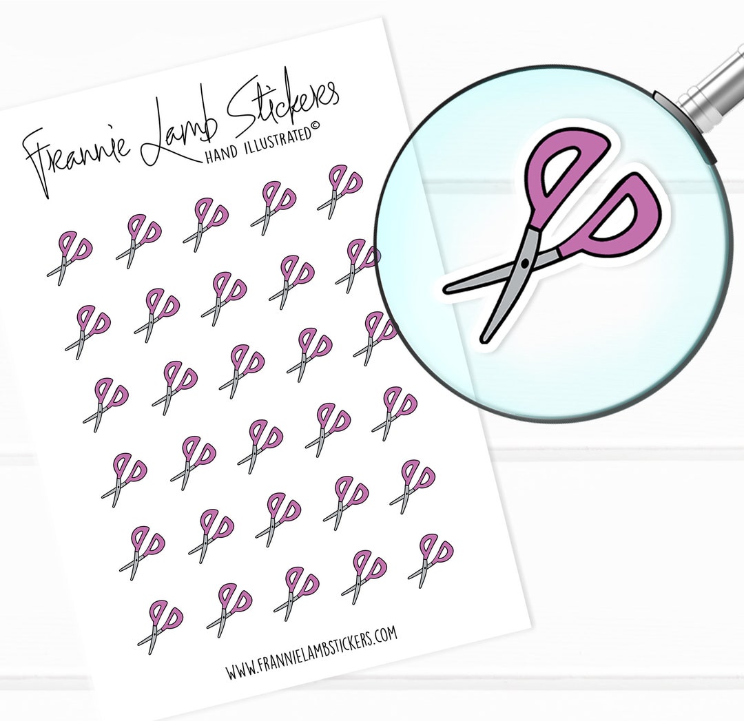 Scissor Stickers (1/2" Each), Hobby Planner Stickers, Alteration and ...