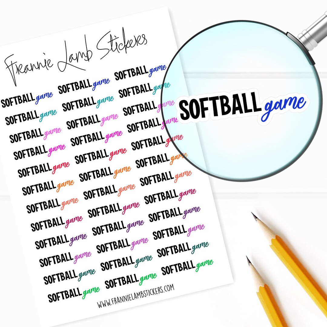 Softball Game Planner Stickers, 36 Labels for Planners, Calendars and ...