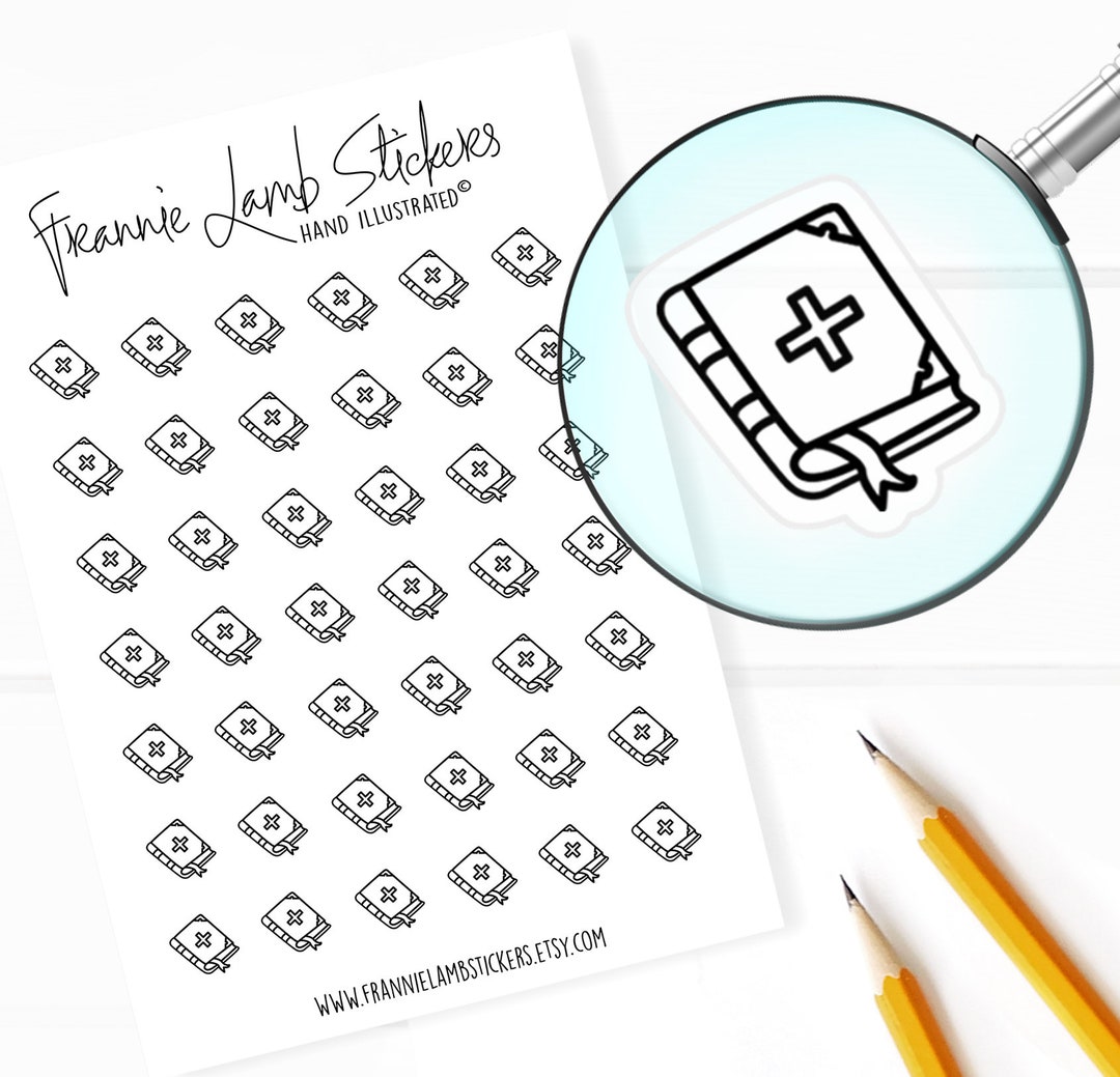 42 Clear Planner Stickers (1/2" Each), Bible Stickers, Church and ...