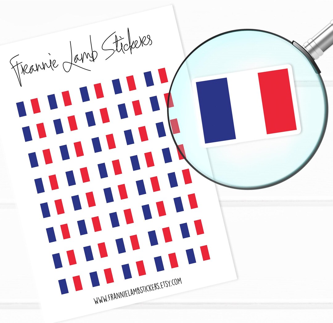 French Flag Stickers (1/2" Each), 40 Stickers, France Stickers ...
